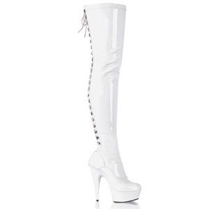 Pleaser | Shoes | Pleaser Delight 363 White Thigh High Platform Boots ...